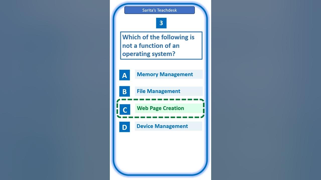 Computer Fundamentals - MCQs - Part 7 | Class 11 | Sarita's Teachdesk - YouTube