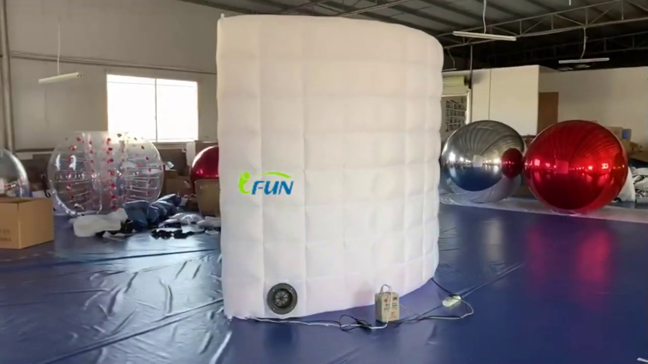 White Inflatable LED Curved Wall / Inflatable Photo Booth Backdrop Wall ...