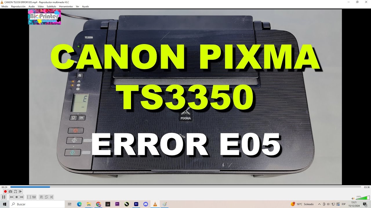 CANON TS3350 ERROR E05, AQUÍ LA SOLUCIÓN. - YouTube