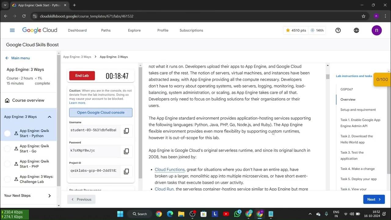 Module 8 Lab 1 App Engine Qwik Start Python Youtube