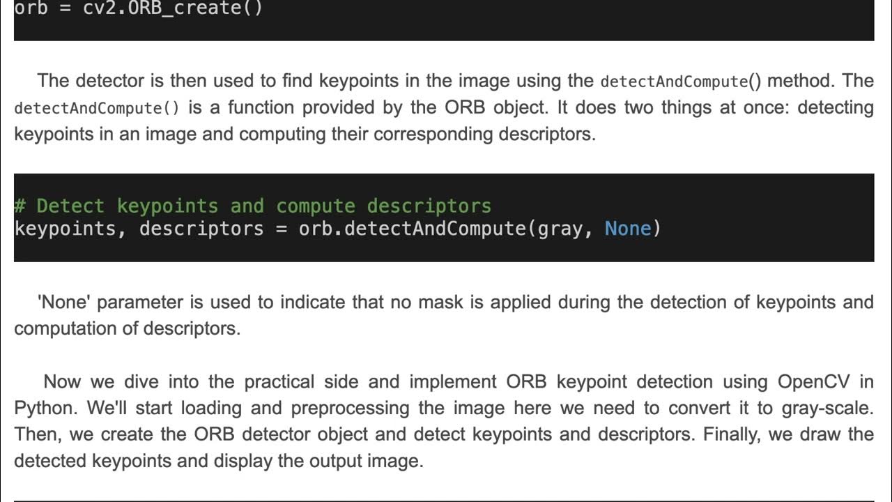 ORB Keypoint Detection Example with OpenCV - YouTube