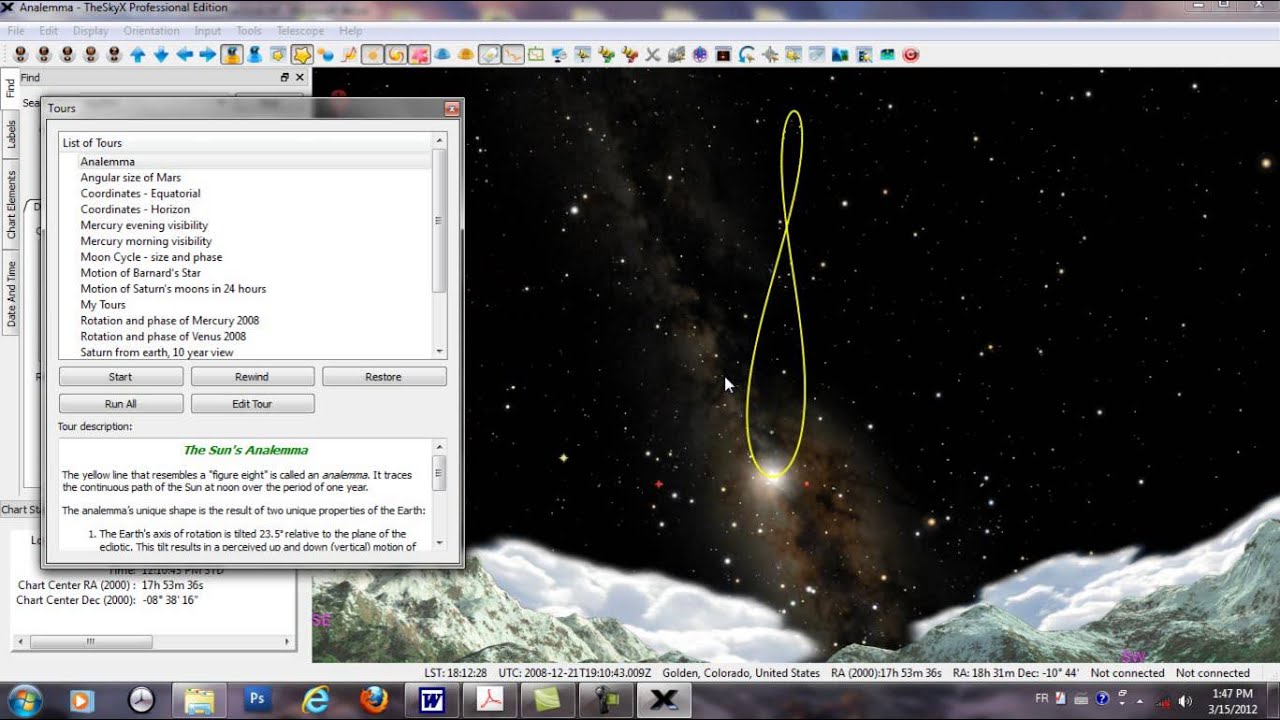 Revue generale du logiciel THE SKY X PRO partie6 - YouTube
