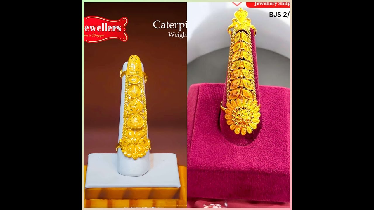 Gold suopoka ring collection|| Caterpillar finger ring design ...