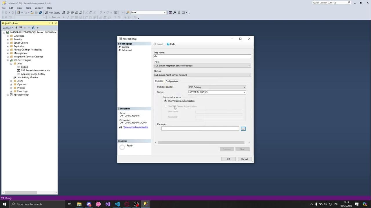 Demo cách lập lịch cho SSIS Server bằng SQL Server Agent - YouTube