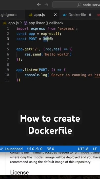 How to create Dockerfile #docker #nodejs - YouTube