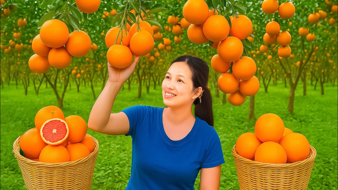 Harvesting Rare Giant Seedless Sweet Oranges | Sold Out Instantly at ...