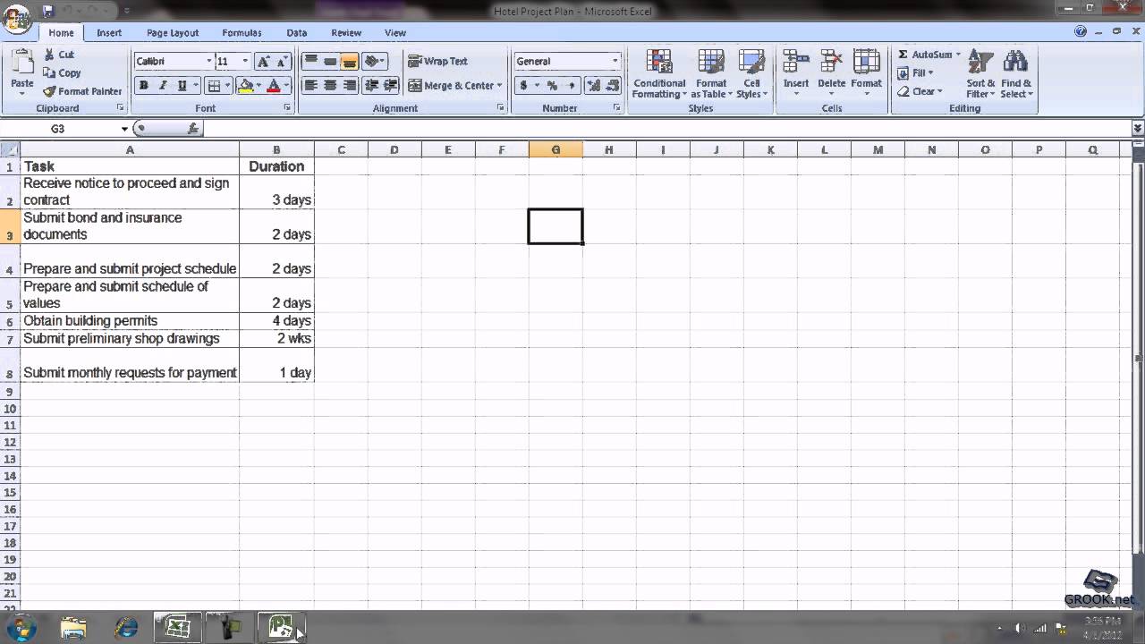 Microsoft Project tutorial 2.5 Creating a New Project Plan - YouTube