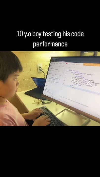 10 years old boy testing his code performance on leetcode #python #code ...