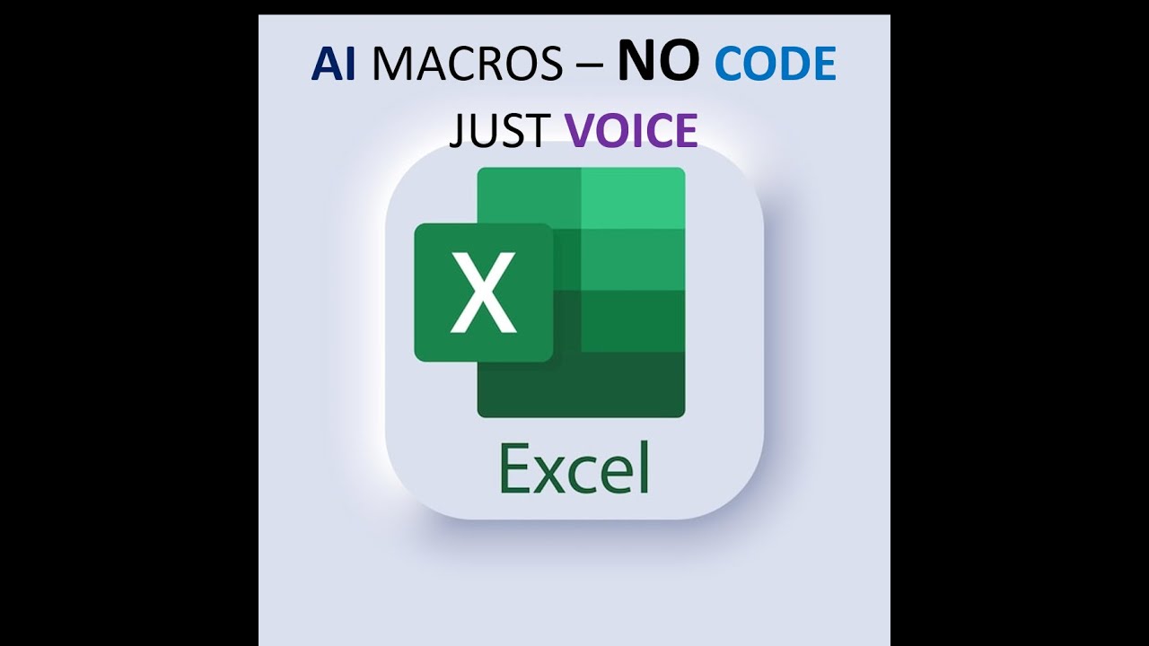 Code with Your Voice: Create VBA Macros for Excel Effortlessly! - YouTube