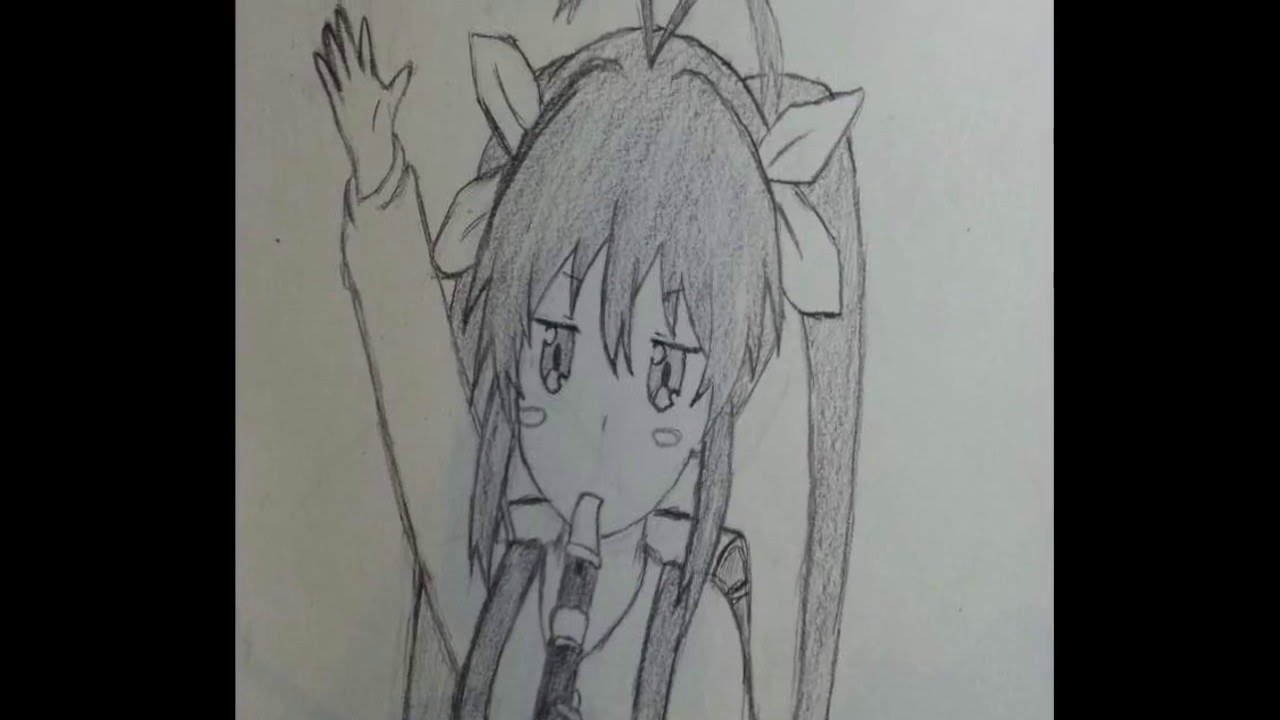 Drawing Renge From Non Non Biyori (Flute ver) / 논논 비요리 렌게를 그려보았다 - YouTube