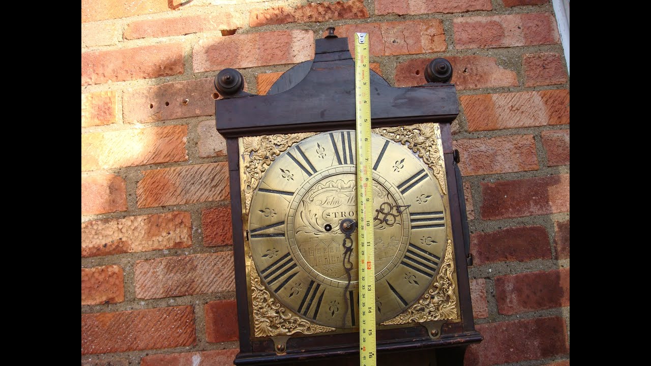 Antique Double Fusee Striking Longcase Wooden Hood Wall Clock 18s SEE ...