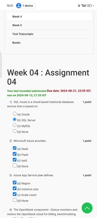 # Cloud Computing #.# NPTEL#.# Week - 4 Assignment Answers # - YouTube