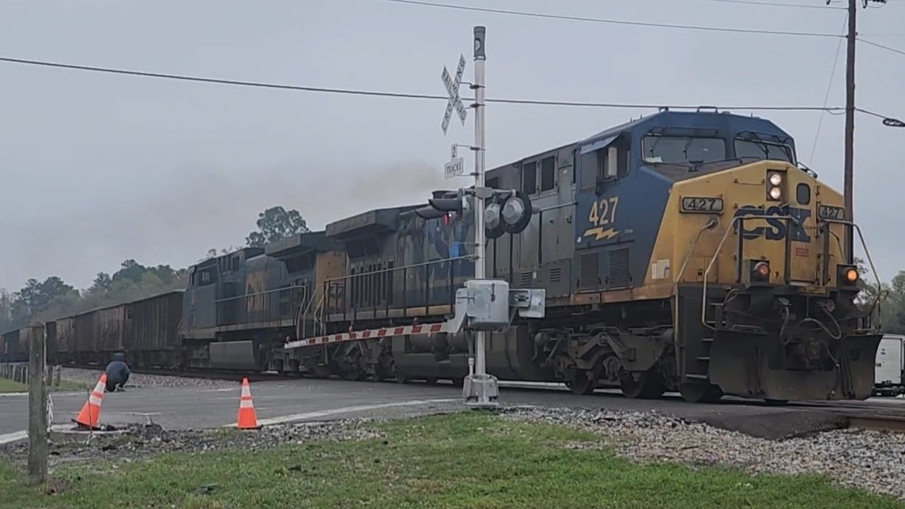 Folkston 02/25: CSX 427 leads L743 w great NF K5LA - YouTube