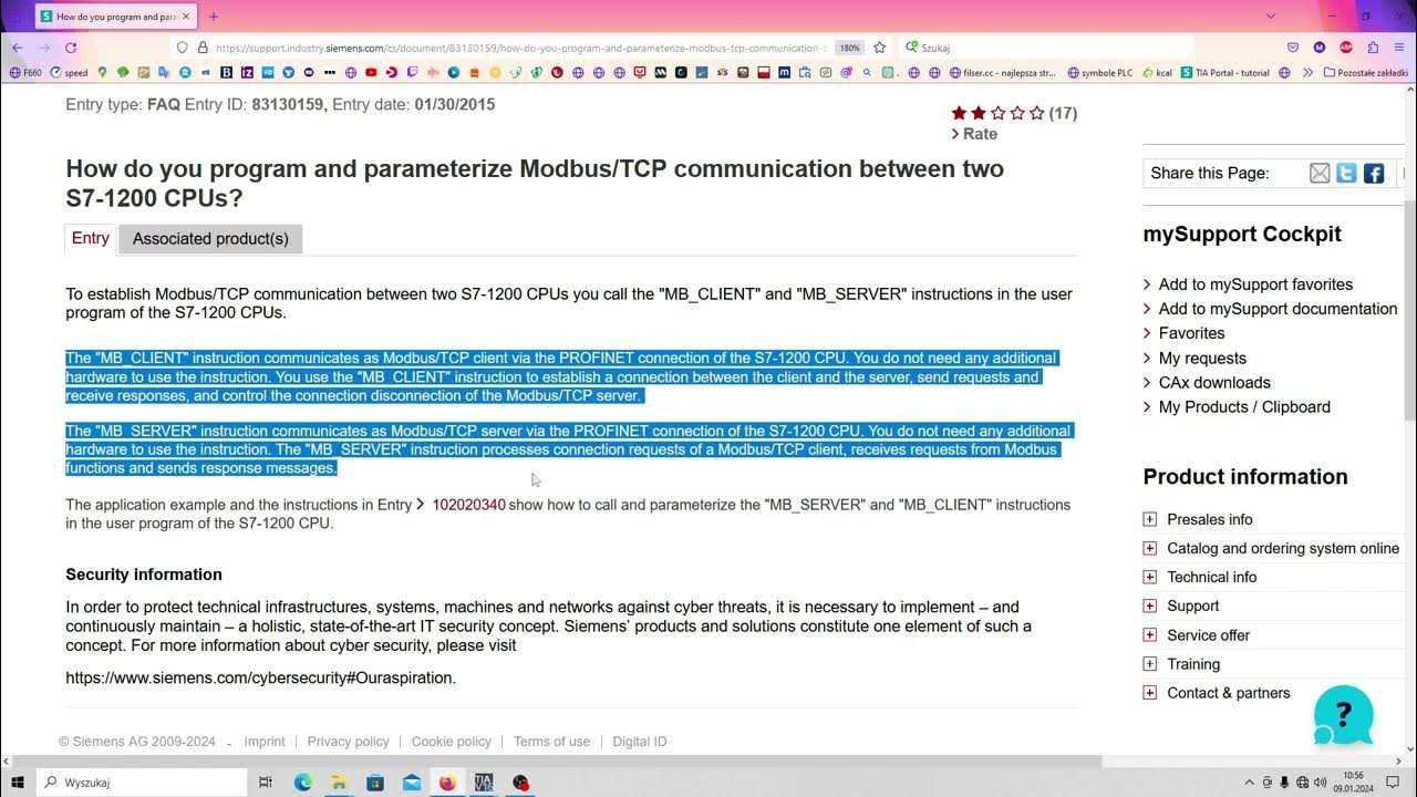 Program and parameterize Modbus Serwer/TCP communication S7-1200 Tia Portal in 15 min Can You do ...
