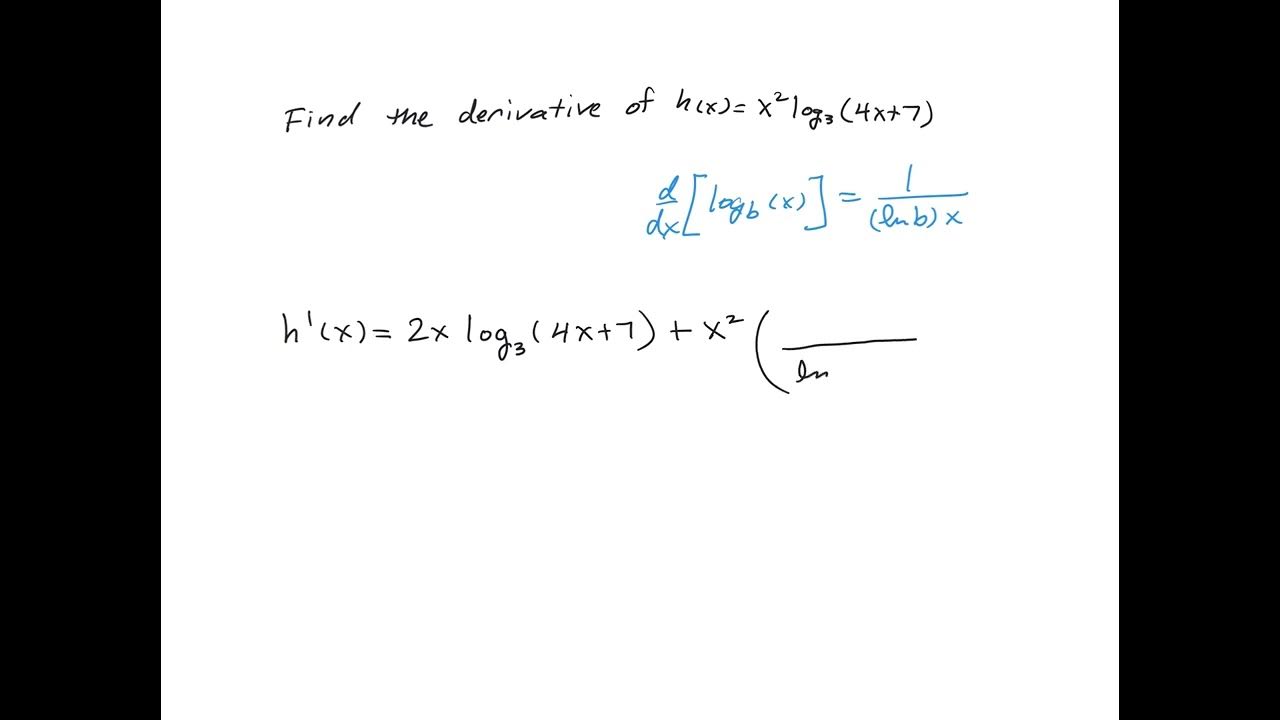Derivative with Logarithm Base 3 - YouTube