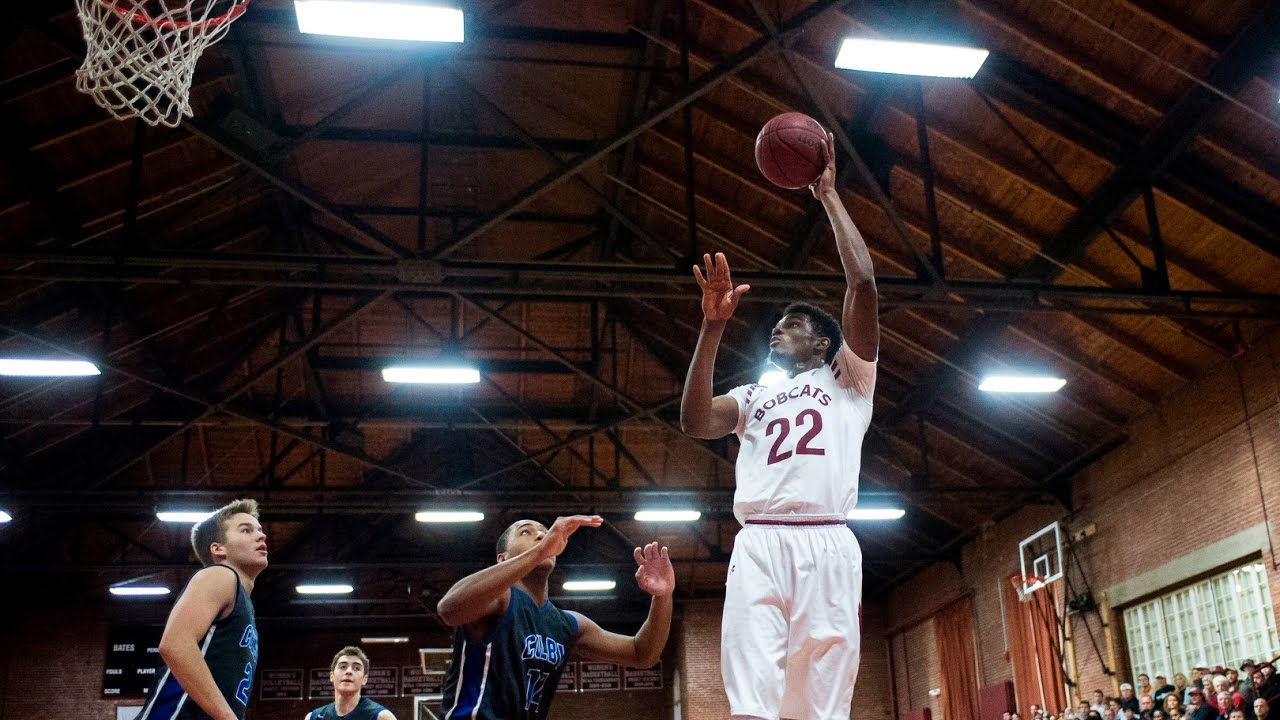 Malcolm Delpeche record-breaking block | Bates Men's Basketball - YouTube