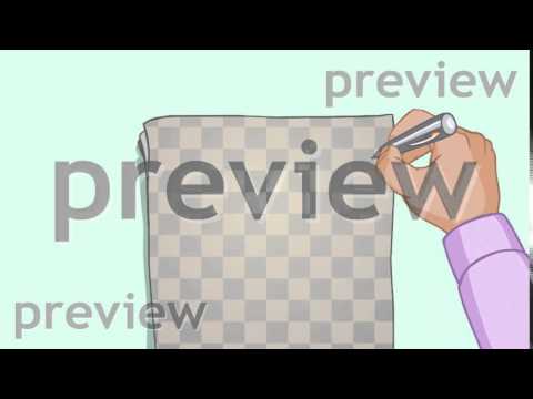Cartoon Hand Writing Your Text On The Sheet (with Alpha Channel ...