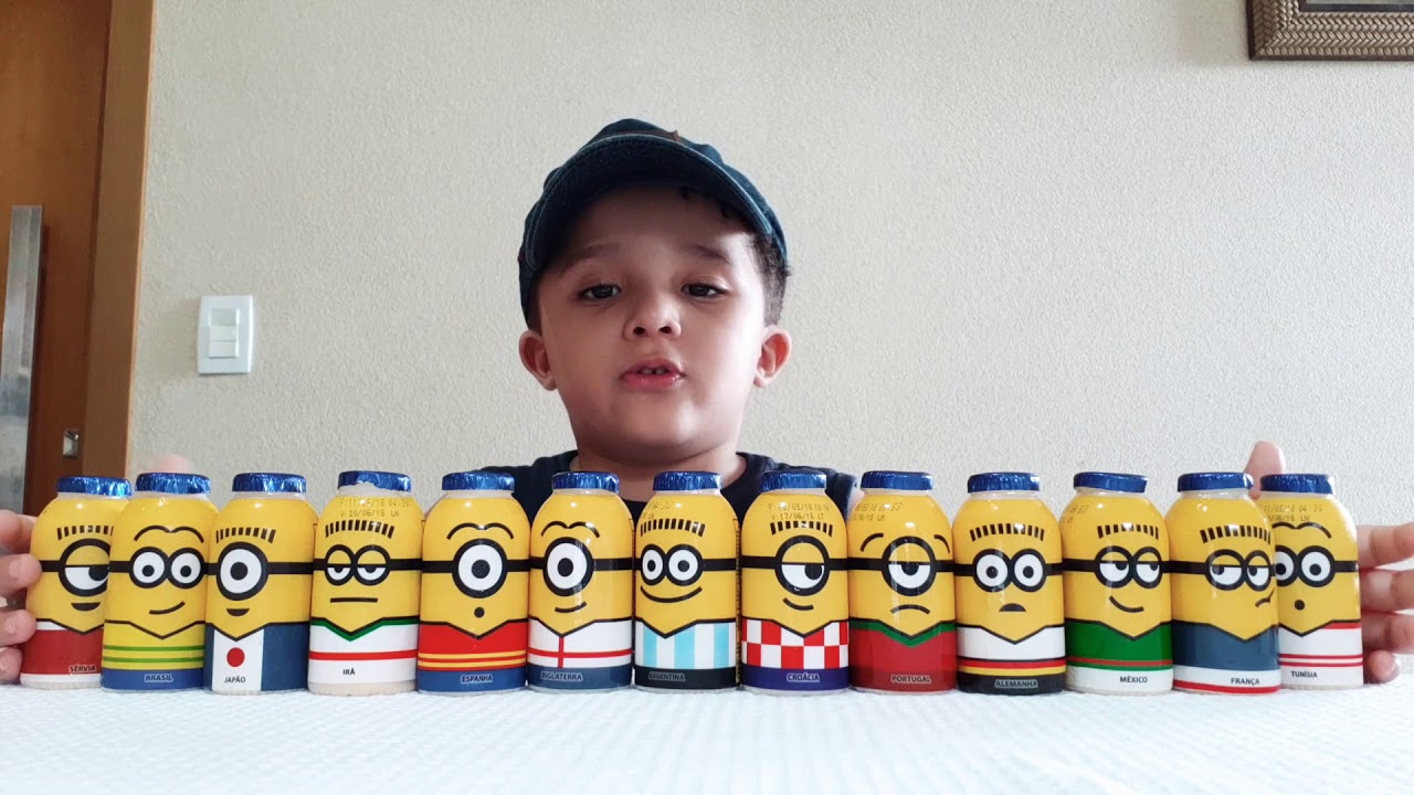 Leite Fermentado Vigor MINIONS !!!! Coleção MINIONS Copa do Mundo 2018 ...
