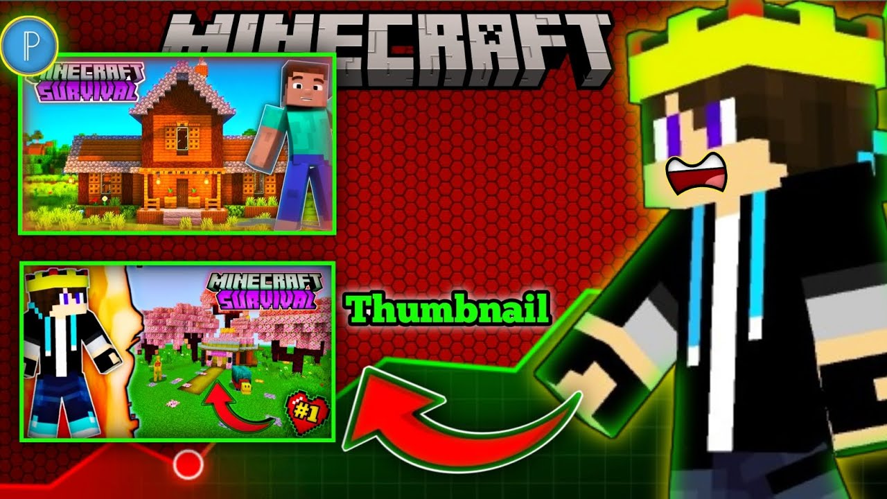 Minecraft Survival Series का Thumbnail कैसे बनाएं ? - YouTube