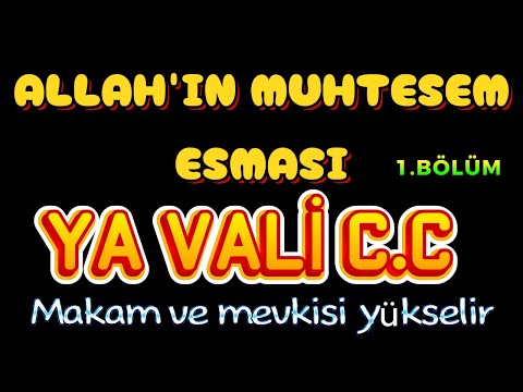 ALLAH'IN MUHTEŞEM ESMASI YA VALİ...