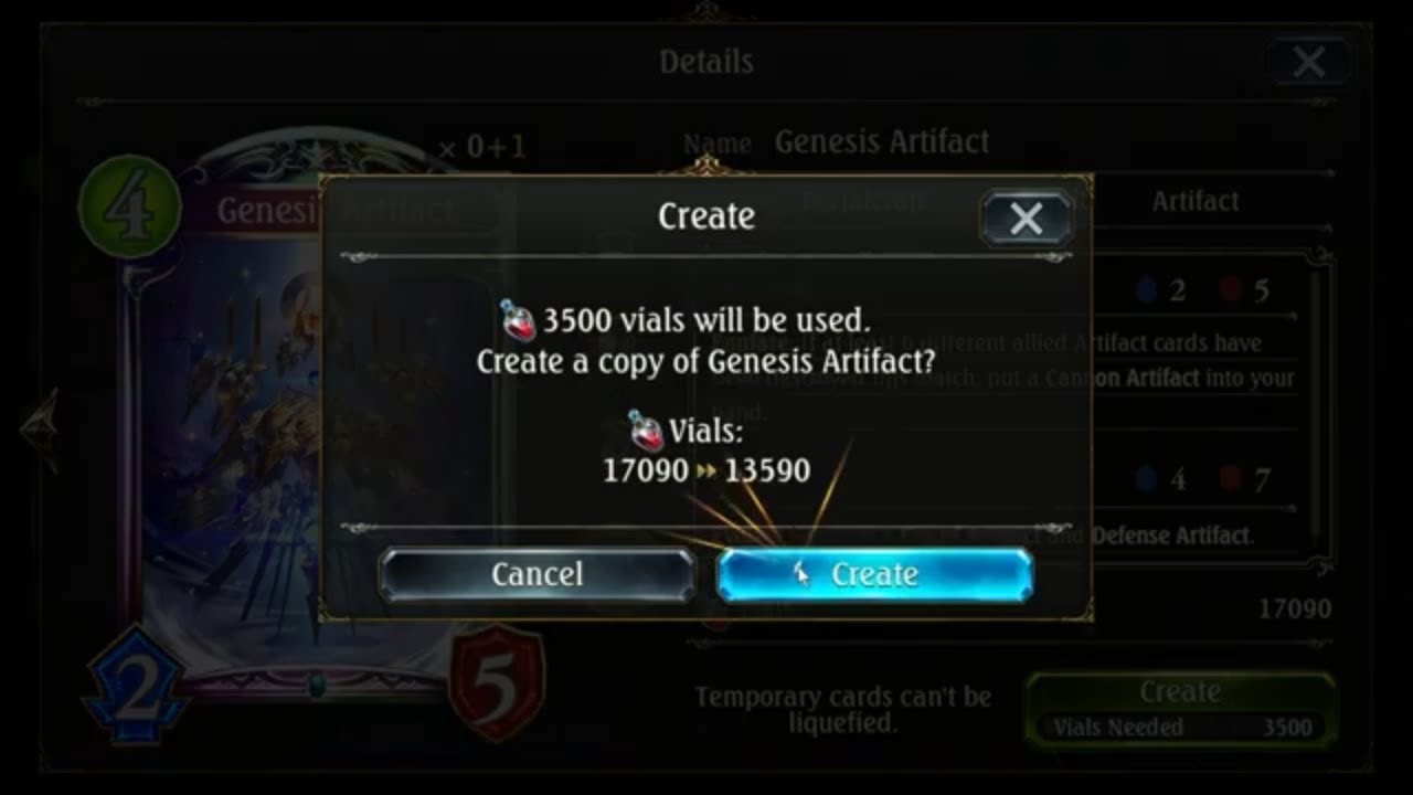 Crafting and Vialing Genesis Artifact for 3 minutes and 14 seconds ...