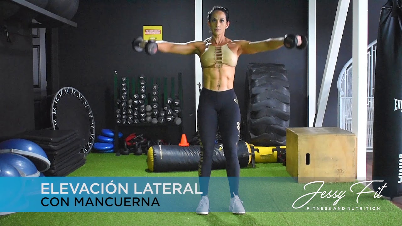 Elevación lateral con mancuerna - YouTube