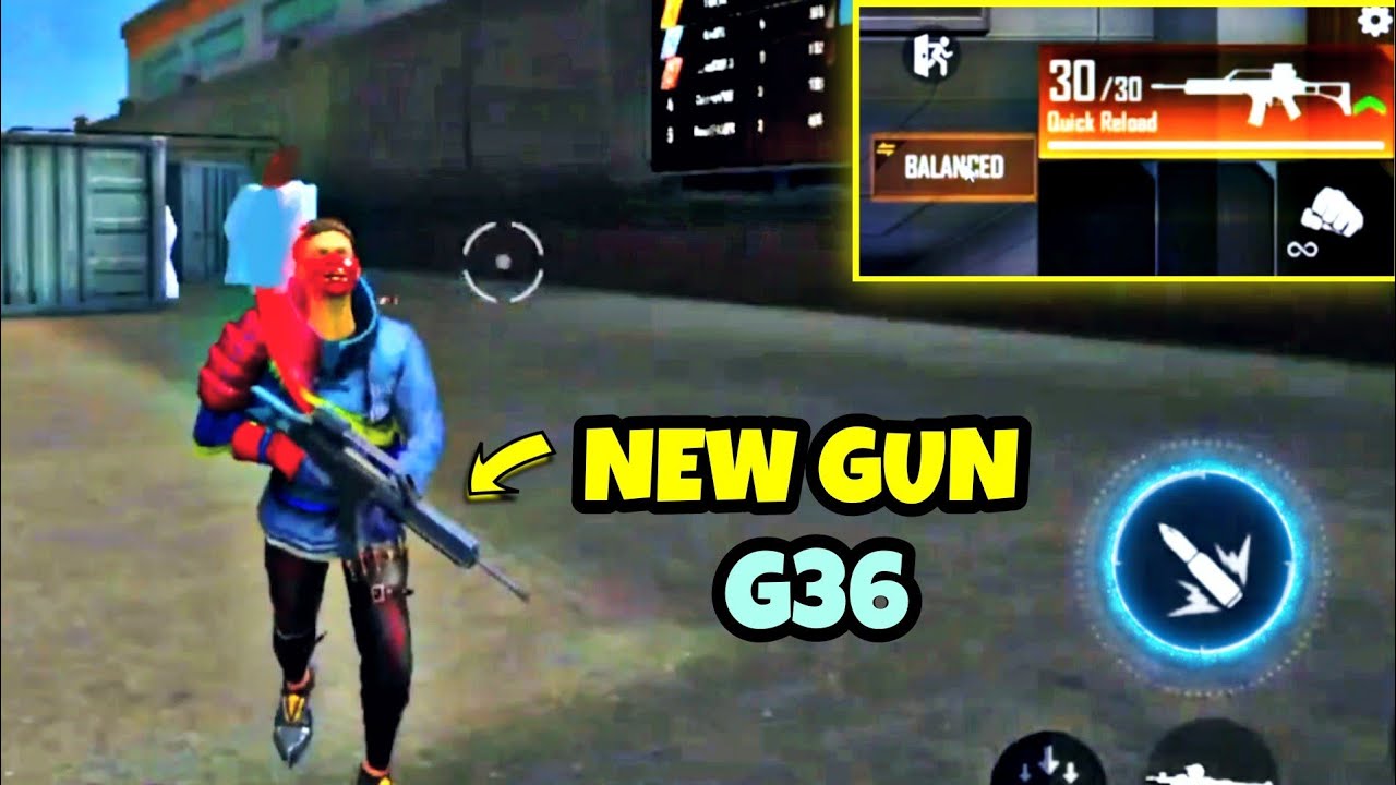 New Gun G36 Gameplay Free Fire | OB33 Update Advance Server - YouTube