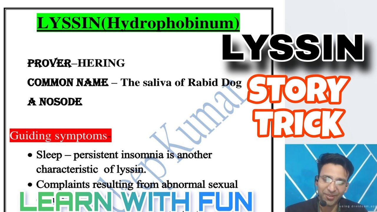 LYSSIN STORY TRICK# SIMPLE MATERIA MEDICA - YouTube