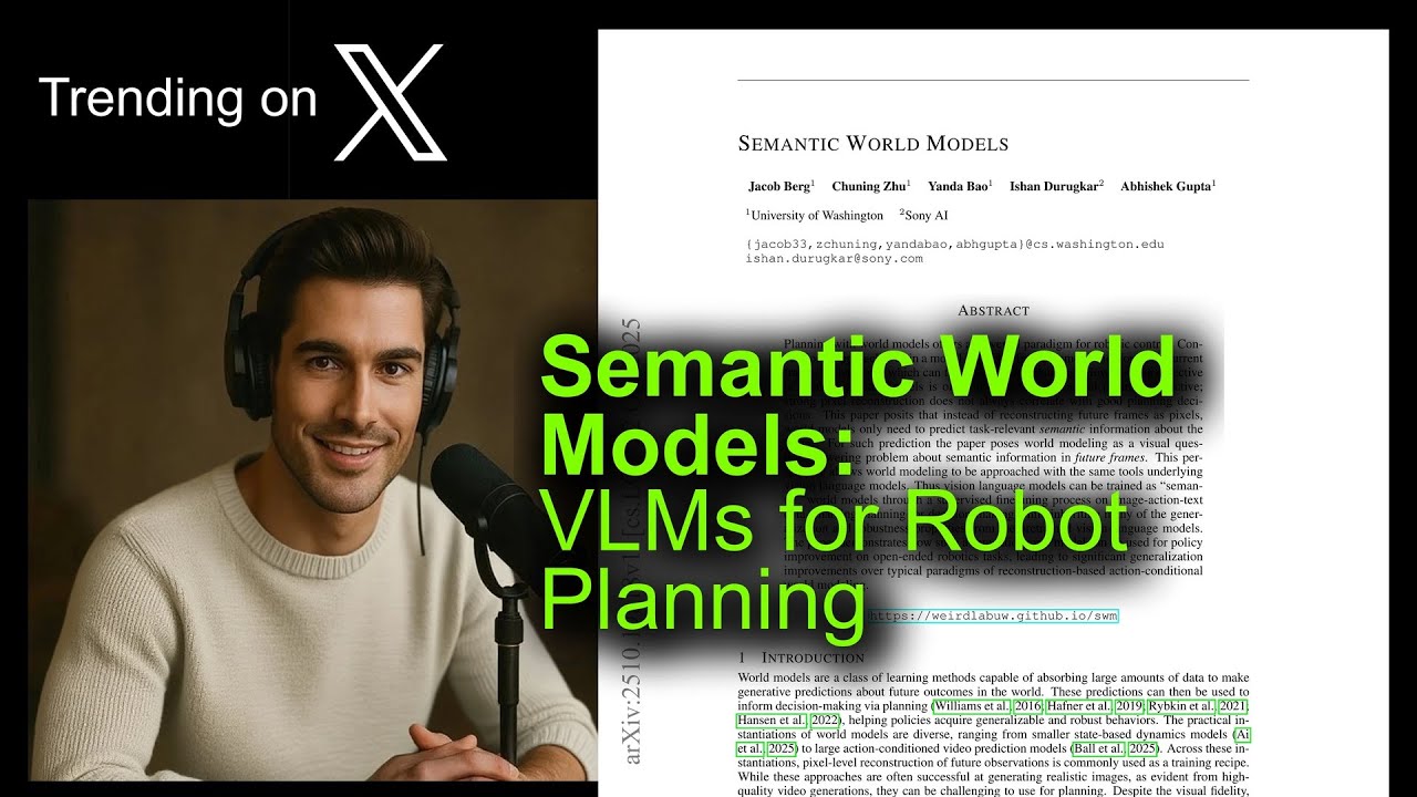 Semantic World Models: VLMs for Robot Planning - YouTube