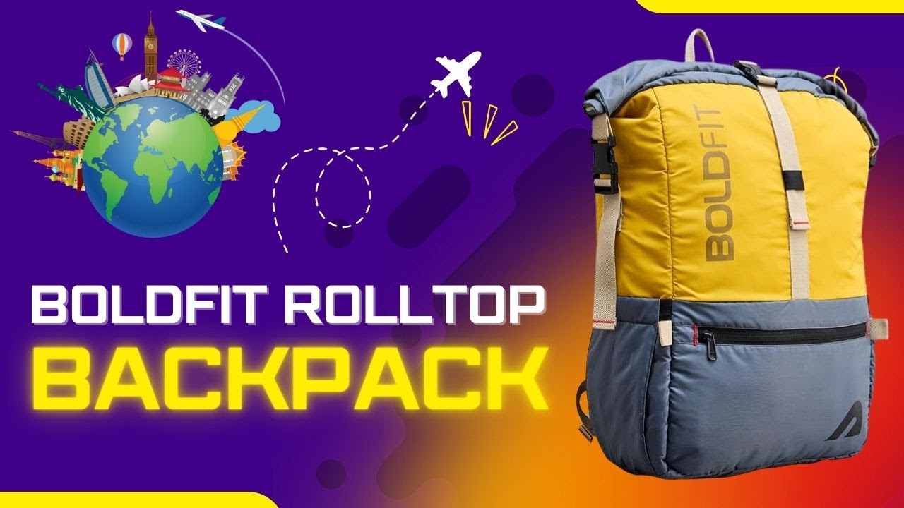Boldfit Rolltop Backpack | Best Backpack for Travel in India - YouTube