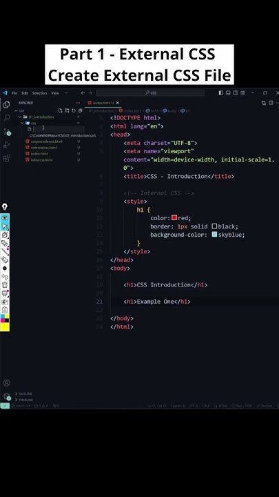 Part 1 External Css Create An External Css File Csstutorial Codewithmayur Youtube 