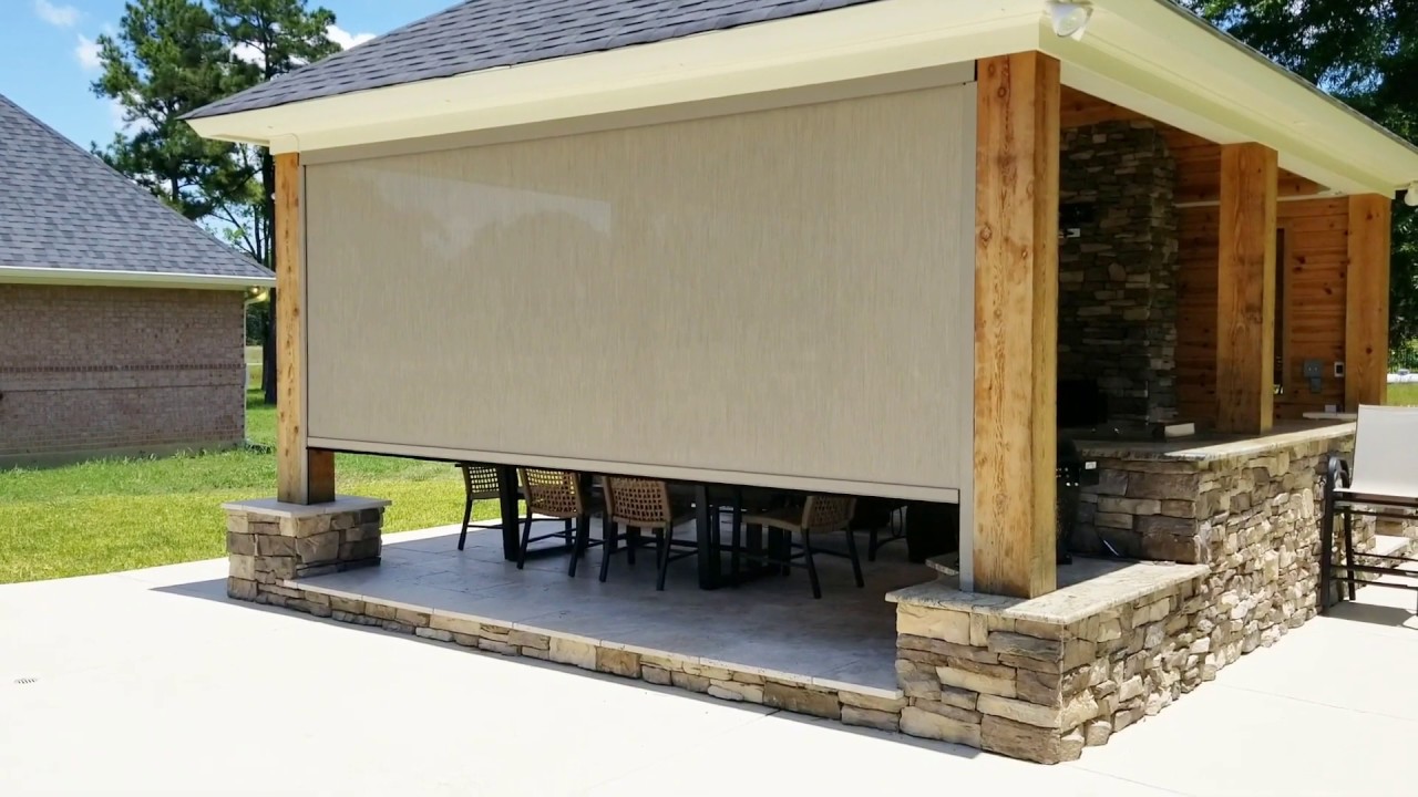 Motorized Exterior Solar Roller Shade - YouTube