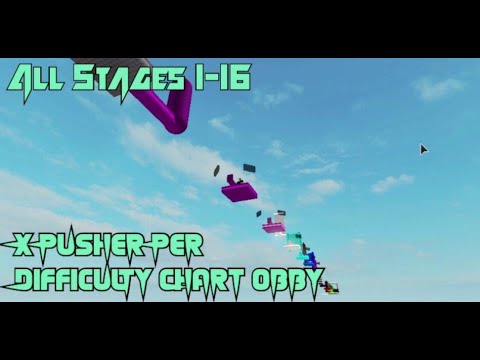X Pusher Per Difficulty Chart Obby (Stages 1 - 16) [ROBLOX Obby] - YouTube