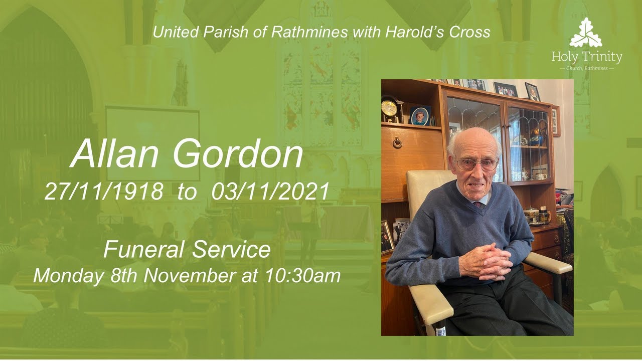 Funeral Service for Allan Gordon - YouTube