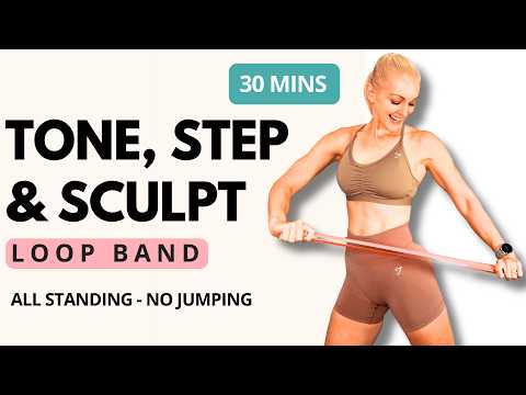 30 Min Loop Band Workout | Tone, Step & Sculpt | Glute Burner | No Jumping