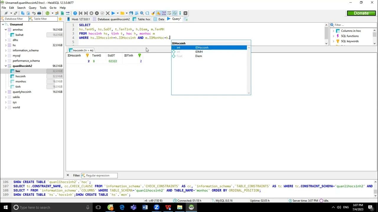 Select, insert, update, delete trên HeidiSQL - YouTube