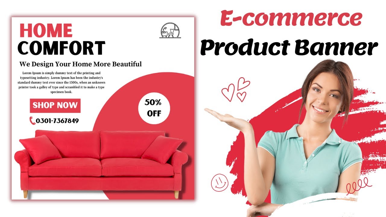 How to create E-commerce product banner design | Social Media Post in ...
