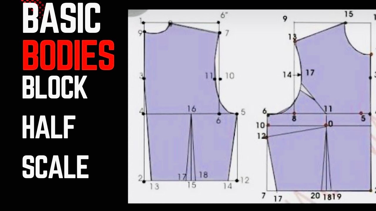 How To Draft A Basic Bodies Block Half Scale. With Side dart. (Beginners Friendly) - YouTube