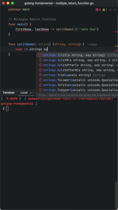 Golang Fundamental Mastering Multiple Return Functions Youtube