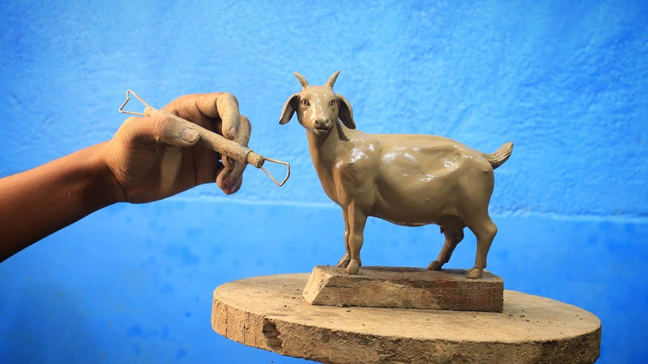 How to make goat with clay | clay modelling goat | clay art - YouTube