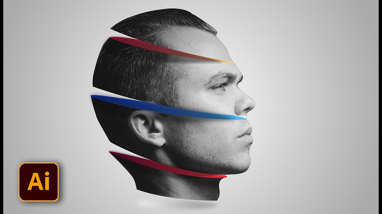 Head Sliced Cut in illustrator - YouTube