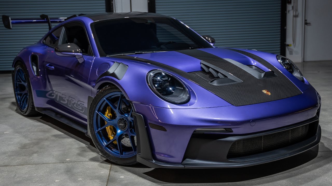 (RARE) PTS Viola Purple Metallic 992 Porsche GT3 RS Weissach! - YouTube