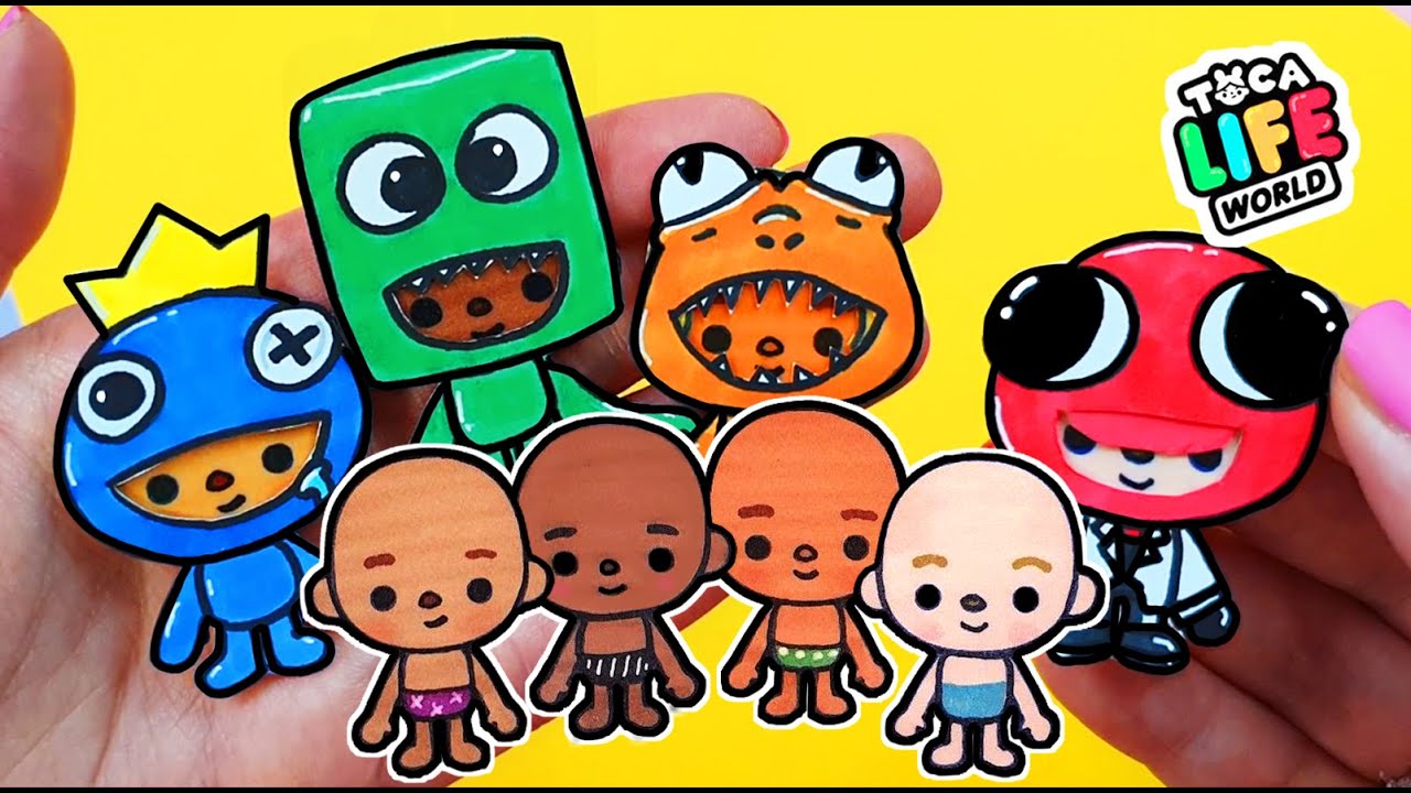 Toca Life World ROBLOX Rainbow Friends Costumes DIY Paper Surprise ...