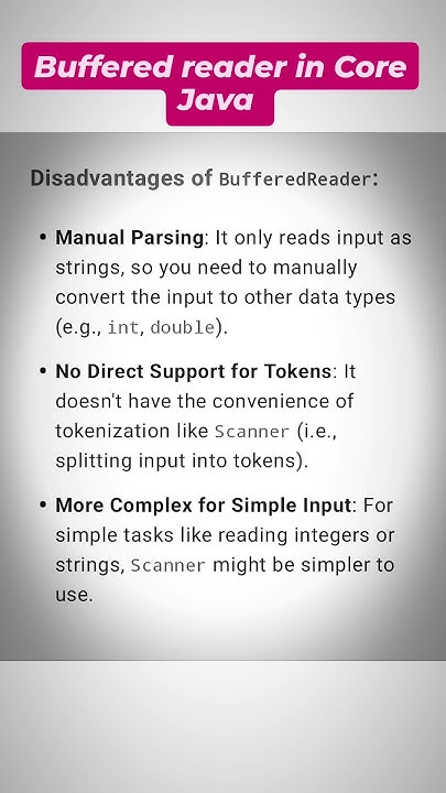 "Uncover the Drawbacks: Why BufferedReader May Not Be Ideal for Simple Input in Java!" - YouTube