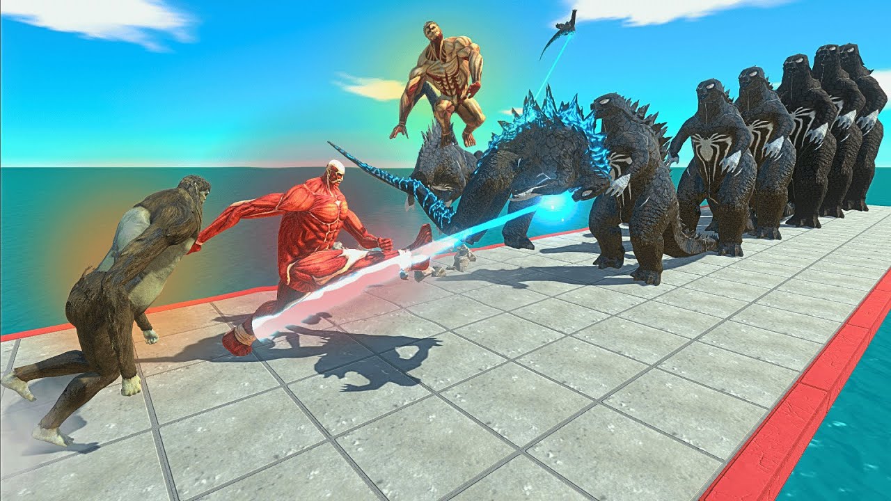 Colossal Titan x Beast Titan x Armored Titan VS 10 Levels of Black ...