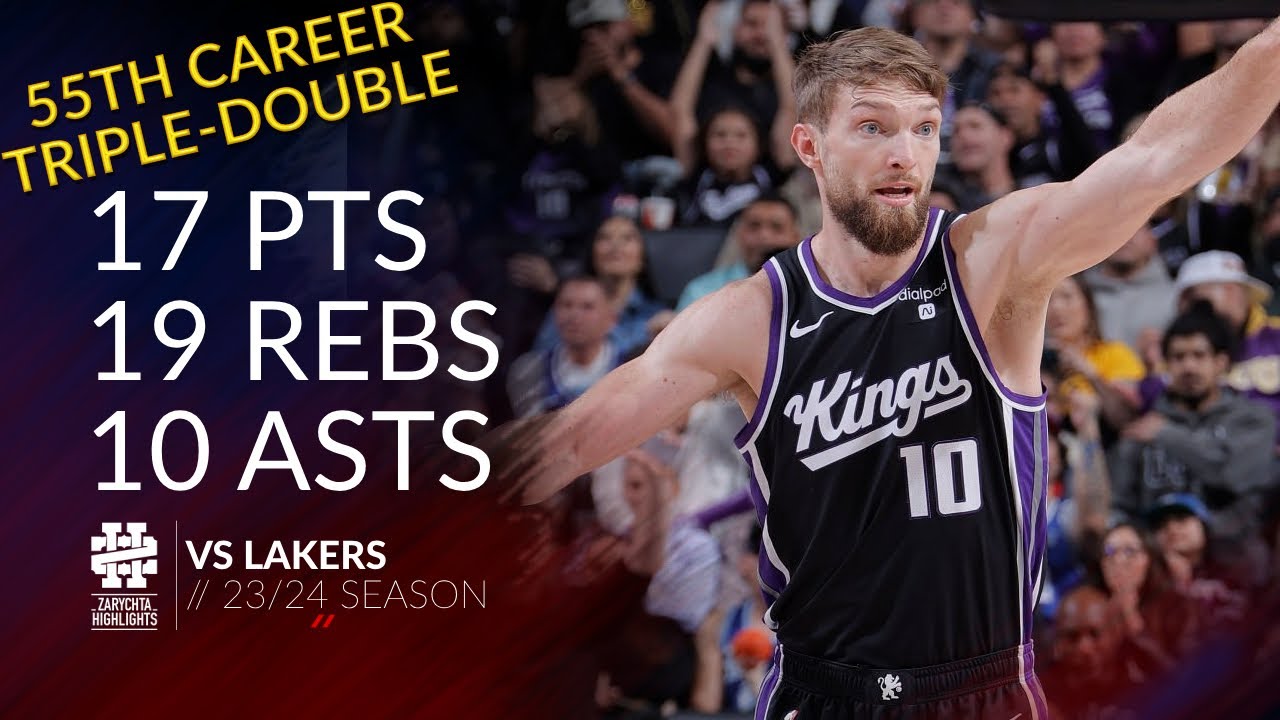 Domantas Sabonis 17 pts 19 rebs 10 asts vs Lakers 23/24 season - YouTube