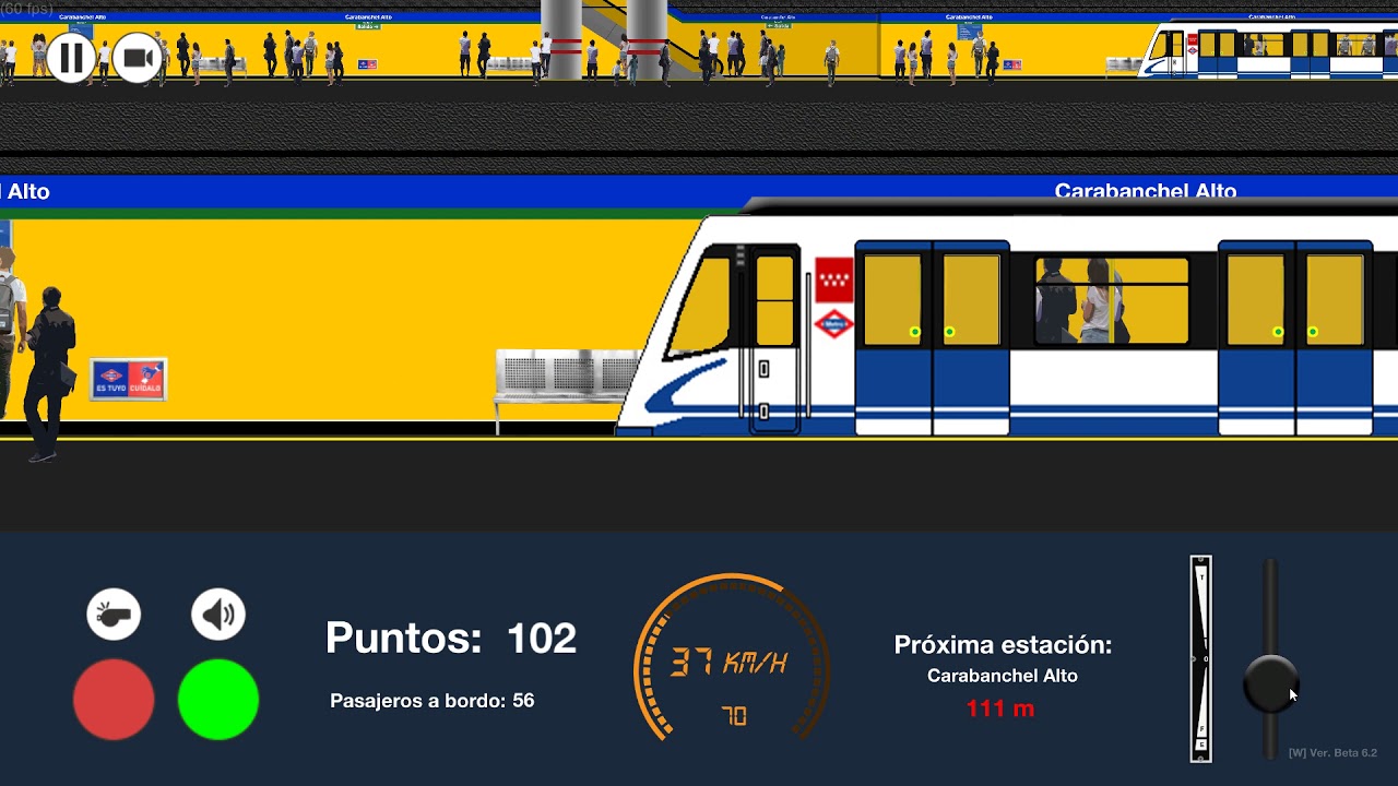 Jugando linea 11 metro simulator 2d madrid - YouTube