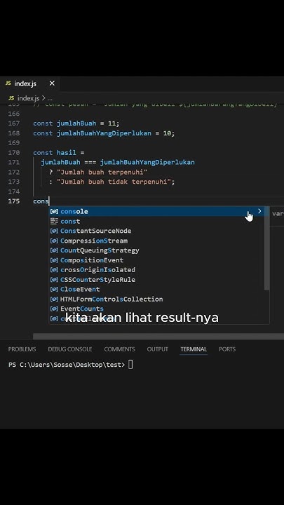 Javascript Dasar Ternary Operator Part 5 Edukasi Coding Javascript Youtube