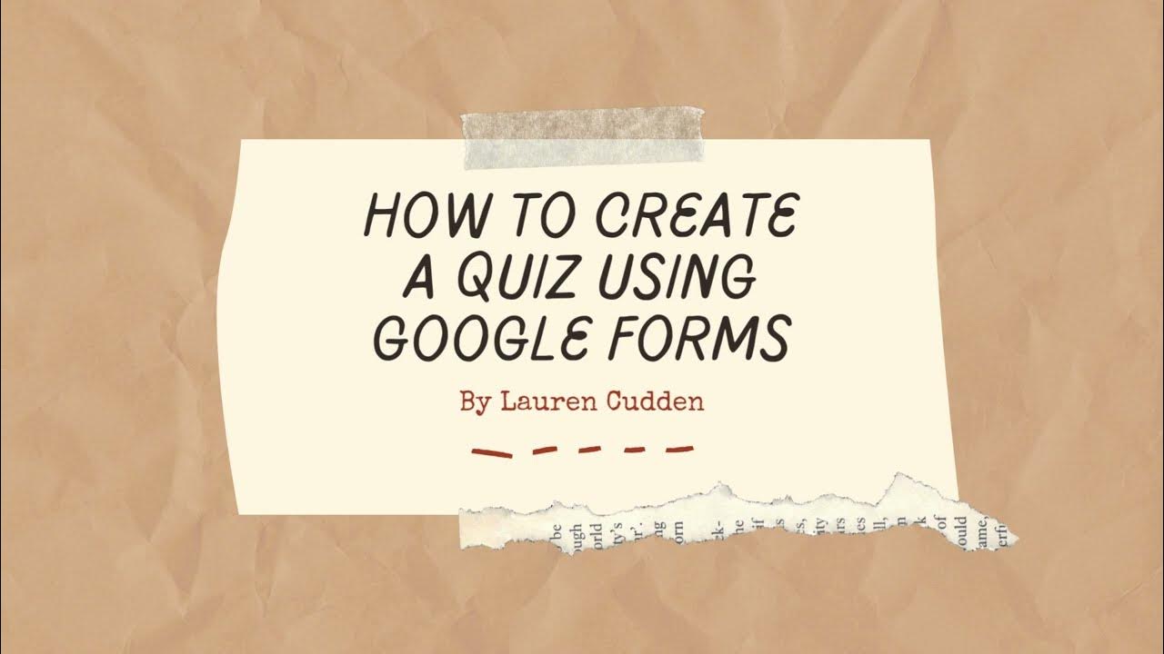 How to Create a Quiz Using Google Forms - YouTube