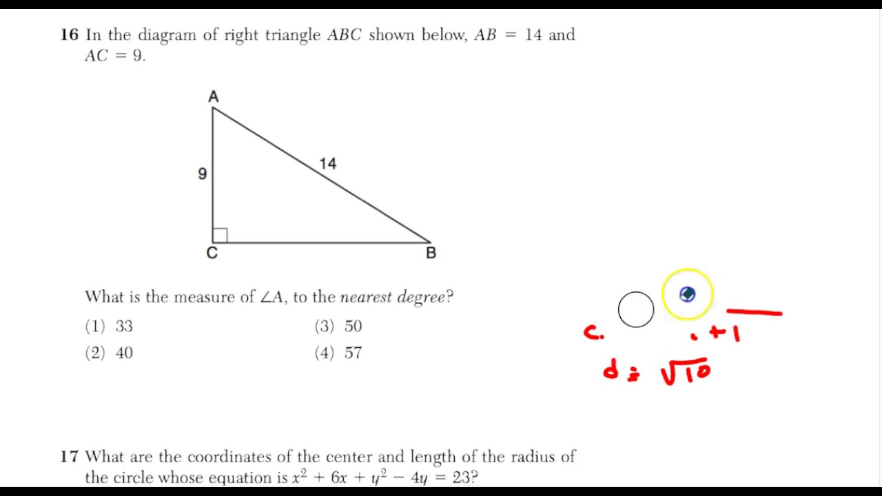 January 2016 Common Core Geometry Regents Questions 13-18 - YouTube